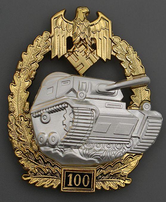 Panzer Assault Badge 100 Engagements - Feldgrau Militaria