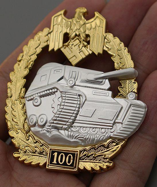 Panzer Assault Badge 100 Engagements - Feldgrau Militaria