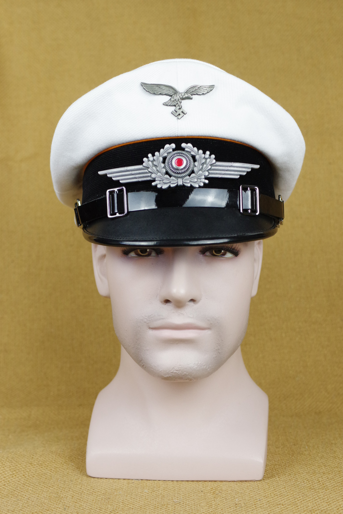 Luftwaffe NCO White Visor Cap - Feldgrau Militaria
