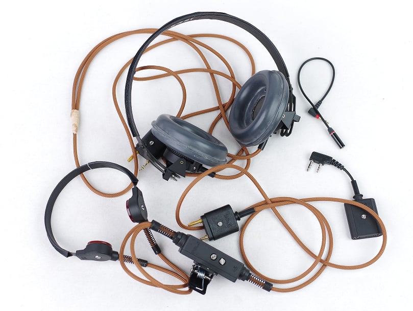 WWII German Panzer Headset - Feldgrau Militaria