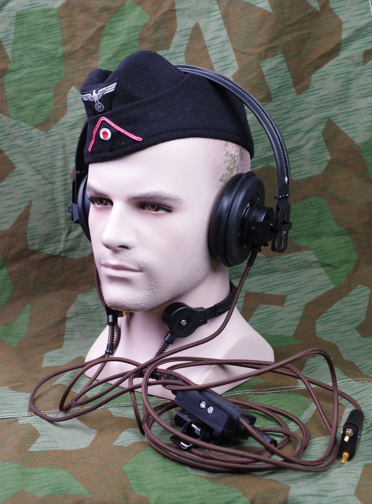 WWII German Panzer Headset - Feldgrau Militaria