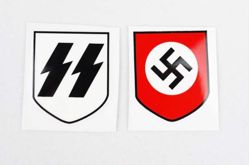 SS German Helmet Decals - Feldgrau Militaria